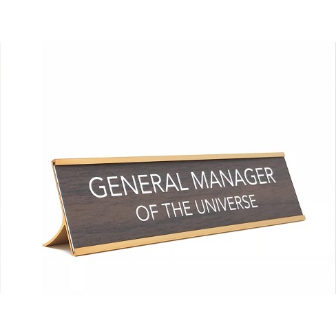 Lemonsoda Novelty Desk Sign (general Manager Of The Universe) - Brown ...