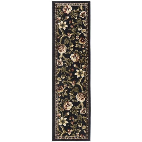 Home Dynamix Optimum Amell Traditional Floral Runner Area Rug, Black ...
