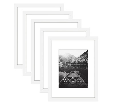 Americanflat 9x12 Picture Frame In White - Set Of 5 Frames - Displays ...