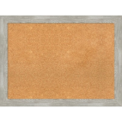 Amanti Art Natural Cork Board Framed Dove Greywash Narrow Bulletin ...