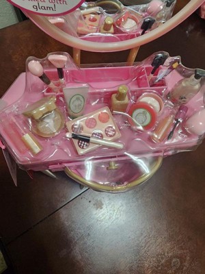 Our Generation Fabulous Fun Pink Vanity Table & Chair Dollhouse ...