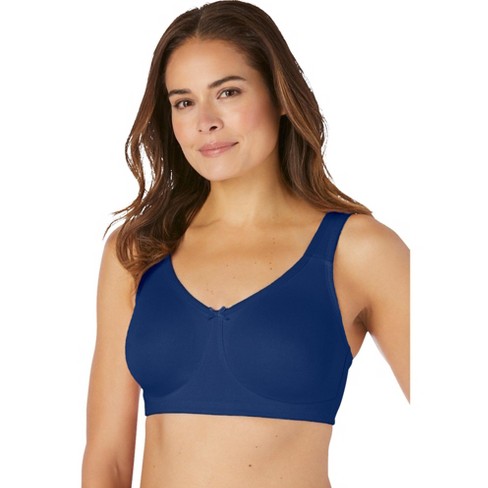 Comfort Choice Women's Plus Size Breathe Wirefree T-shirt Bra - 38 Ddd, Evening Blue : Target