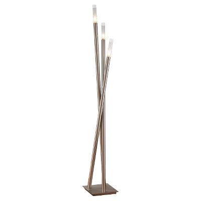 Possini Euro Design Modern Floor Lamp 62" Tall Brushed Nickel Openwork ...