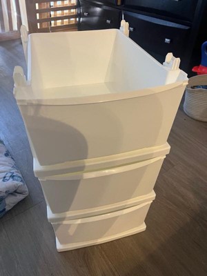 Iris 2pk Narrow 3 Drawer Plastic Storage Chests: White Vertical Utility ...