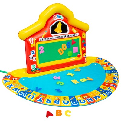 Banzai Jr School Splash Inflatable Educational Learning Schoolhouse ...