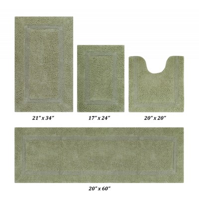 Better Trends Shaggy Border Bath Rug, 100% Cotton, 4 Piece Set (17" X ...