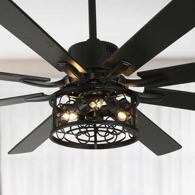 Costway 52'' Ceiling Fan With Light Reversible Crystal Ceiling Fan Lamp ...