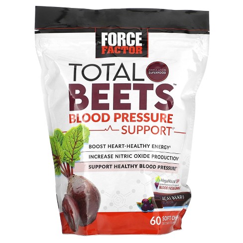 Force Factor Total Beets Blood Pressure Support, Acai Berry, 60 Soft ...