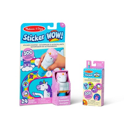 Melissa & Doug Sticker Wow! Unicorn Bundle (stamper W/ Book + 1 Refill ...