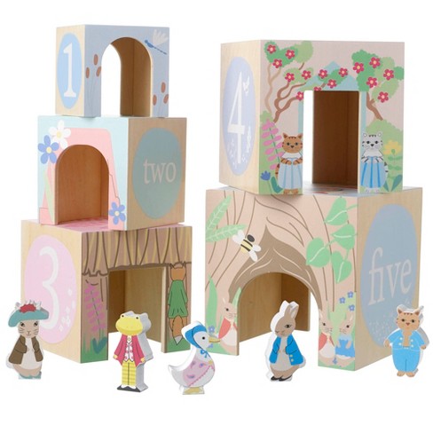 Orange Tree Toys: Peter Rabbit Wooden Stacking Cubes : Target
