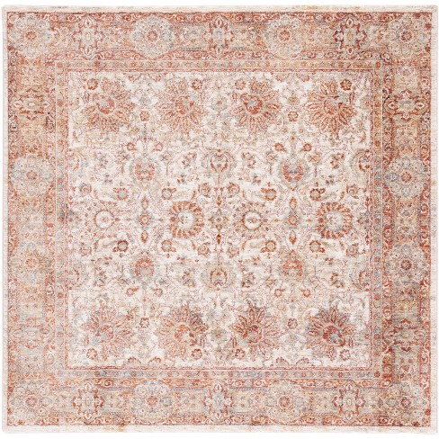 Valencia Val570 Power Loomed Area Rug - Ivory/rust - 6'4"x6'4"square ...
