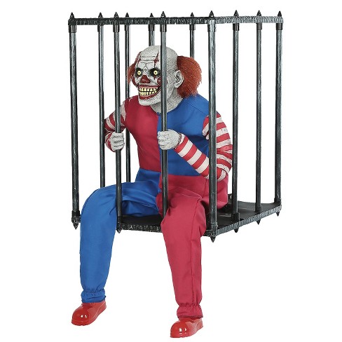 Seasonal Visions Adult Animated Caged Clown Walk Around Costume - One ...