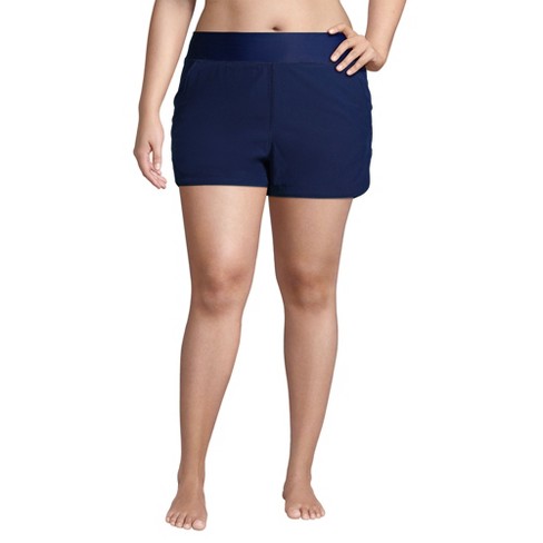 Lands' End Women's Plus Size 3 Inch Quick Dry Swim Shorts With Panty ...
