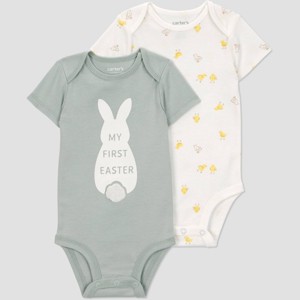 Carter's Just One You® Baby 2pk My 1st Easter Bodysuits - Ivory/Green ...