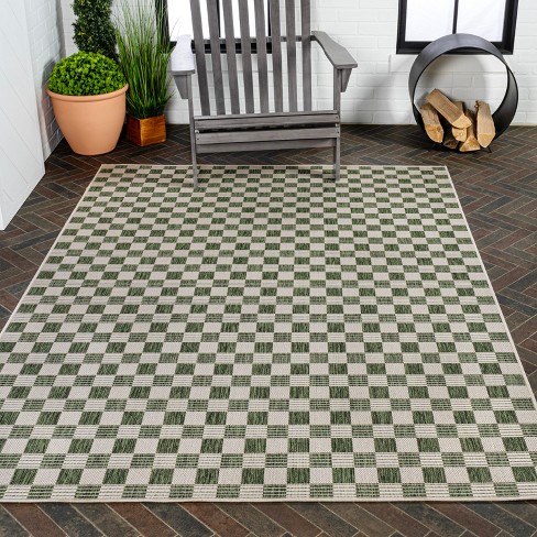 Aimee Traditional Cottage Checkerboard Indoor/outdoor Area Rug ...