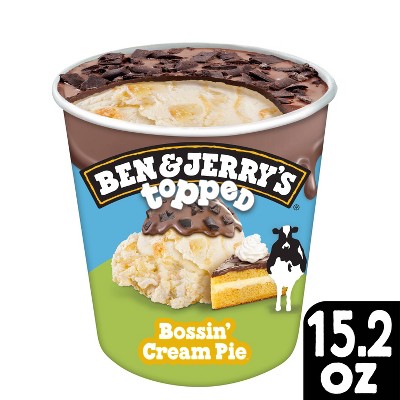 Ben & Jerry's Topped Bossin' Cream Pie Frozen Ice Cream - 15.2oz : Target