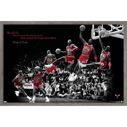 Trends International Michael Jordan - Fly Framed Wall Poster Prints ...