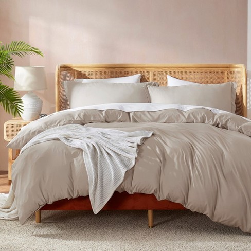Nestl Soft Double Brushed Duvet Cover Set, 3 Piece Full Size Duvet ...