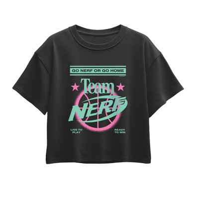 Girls' - Nerf - Team Nerf Short Sleeve Boxy Graphic T-Shirt : Target