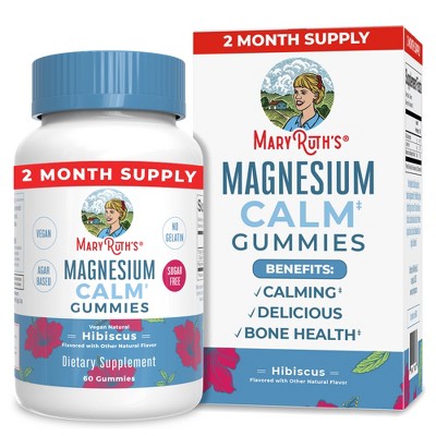 Maryruth's Adult Magnesium Calm Gummies, Hibiscus, 60 Ct : Target