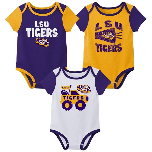 Ncaa Lsu Tigers Infant Boys' 3pk Bodysuit - 3-6m : Target