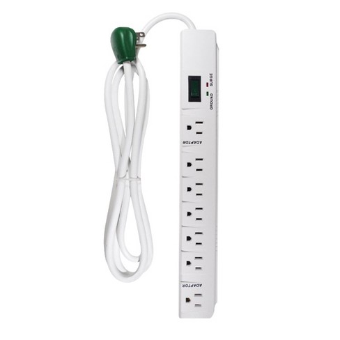 Gogreen Power (gg-17636) 7 Outlet Surge Protector, 1200 Joules, White ...