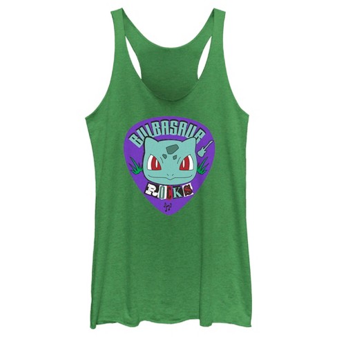 Women's Pokemon Bulbasaur Rocks Racerback Tank Top - Envy Green - Small ...