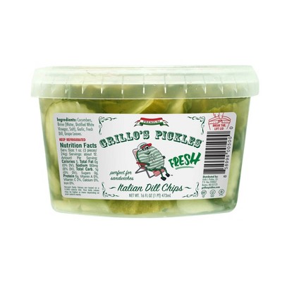 Grillo's Pickles Italian Dill Chips - 16oz : Target