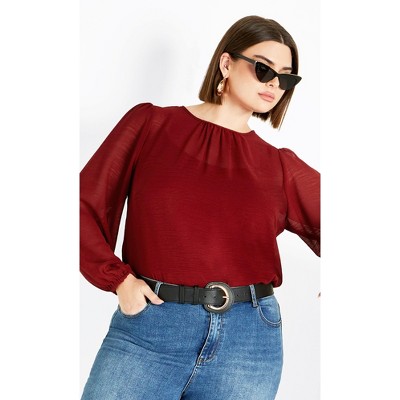 City Chic | Women's Plus Size Freya Shirt - Sienna - 14w : Target