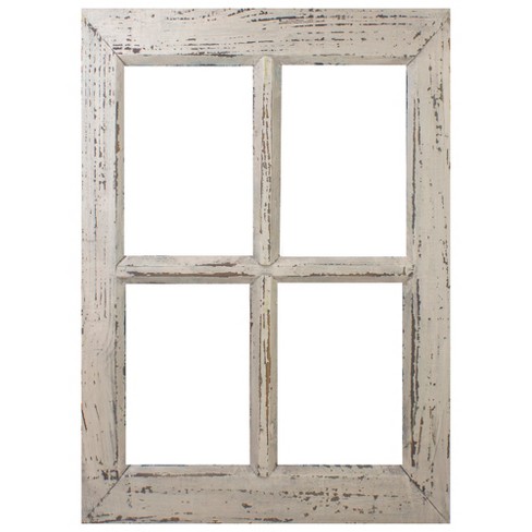 Northlight 20" Aged Beige Wooden Window Frame Wall Hanging Decoration ...