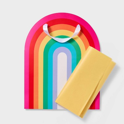 Large Rainbow Gift Bag With 6ct Tissues - Spritz™ : Target