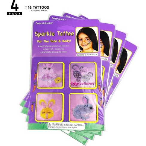 Eu Easter Glitter Sparkle Design Tattoos, Pack Of 16 By Easter ...
