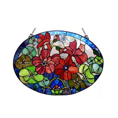 Chloe Lighting Chamber Tiffany-Glass Roses Window Panel 24x18 : Target