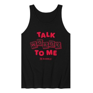 Men's - Scrabble - Talk Wordy To Me Red Alt Graphic Tank Top : Target