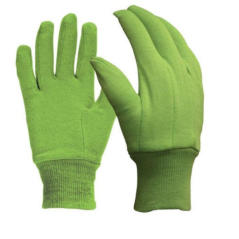 Digz M Jersey Cotton Garden Green Gardening Gloves - Case Of 6 : Target