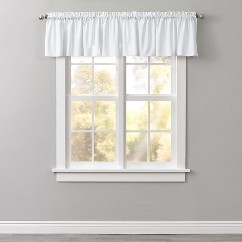 Brylanehome Poly Cotton Canvas Rod-pocket Valance Solid Window Curtain ...