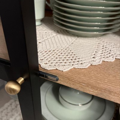 60" Crystal Cove Glass Cabinet Black - Threshold™ Designed With Studio ...
