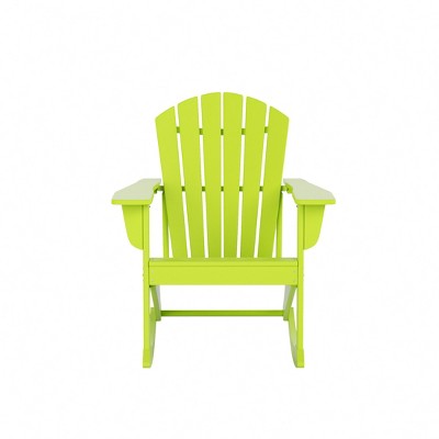 Westintrends Outdoor Patio Poly Adirondack Rocking Chair Rocker, Lime ...