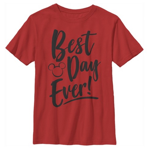 Boy's Mickey & Friends Best Day Ever T-shirt - Red - Small : Target