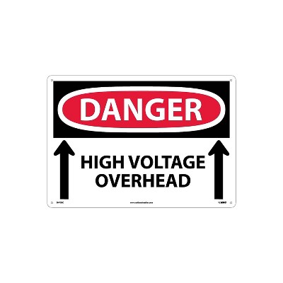 National Marker High Voltage Overhead (up Arrows) 14x20 Rigid Plastic ...