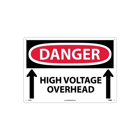 National Marker High Voltage Overhead (up Arrows) 14x20 Rigid Plastic ...