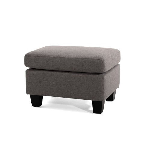 Nicbex Modern 24" Rectangle Ottomans Wood Footstools With Thick Cushion ...