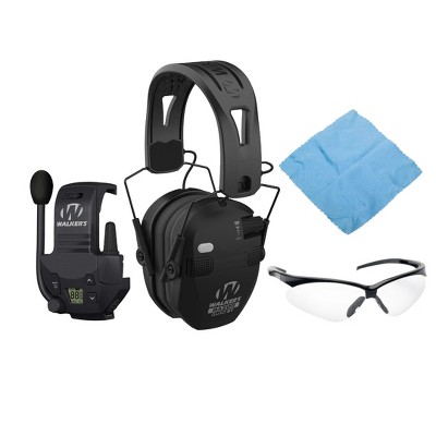 Walkers Razor Slim Quad Electronic Black Earmuffs with Bluetooth Bundle ...