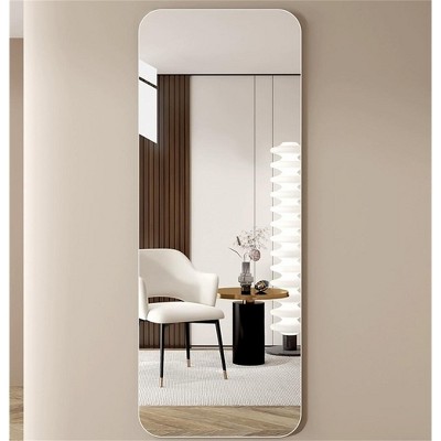 65x24 Inch Full-Body Round Corner Mirror with Hanging Hole, High ...