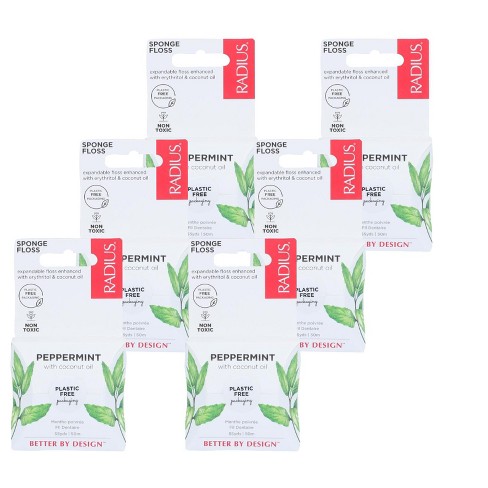 Radius Peppermint With Coconut Oil Sponge Floss - Case Of 6/55 Yd : Target