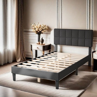 Unikito Bed Frame With Headboard Adjustable, Platform Bed Frame With ...