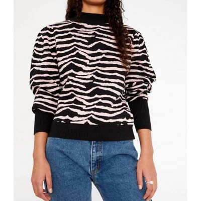 Women's Zebra Print Intarsia-knit Sweater - Wild Pony : Target
