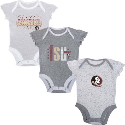 Ncaa Florida State Seminoles Infant Logo Girls' 3pk Bodysuit Set - 6-9m ...