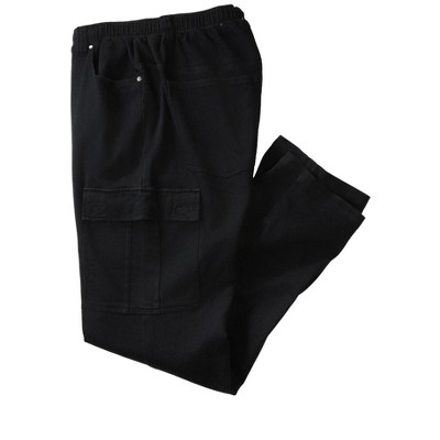 Kingsize Men's Big & Tall Relaxed Fit Cargo Denim Look Sweatpants - 3xl ...