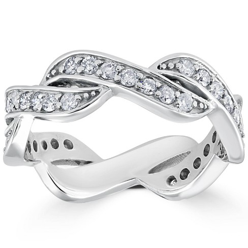 Pompeii3 5/8 Ct Diamond Infinity Anniversary Wedding Ring 14k White ...
